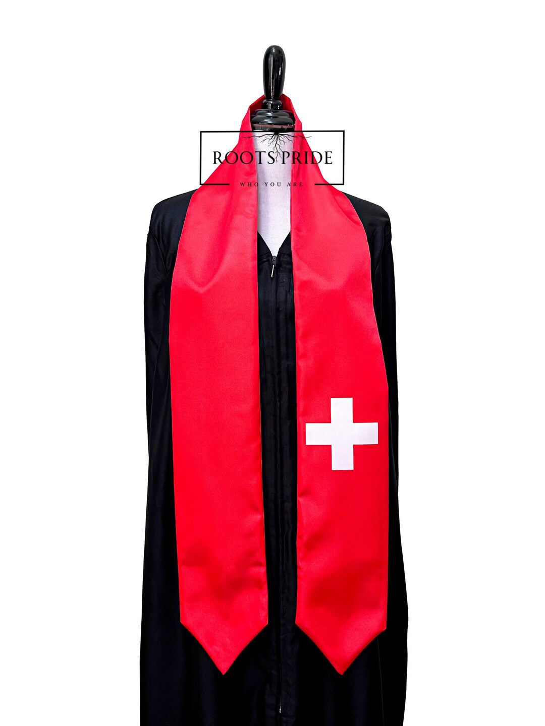 DOUBLE SIDED Switzerland Flag Graduation Stole / Switzerland Flag Sash ...