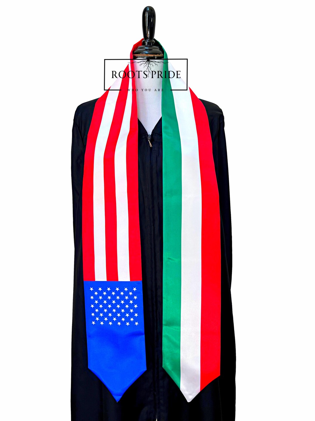 Italian American Mix Flags Graduation Stole / United States Italy Mixed ...