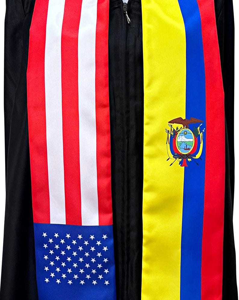 Ecuadorian American Mix Flags Graduation Stole / United States Ecuador ...