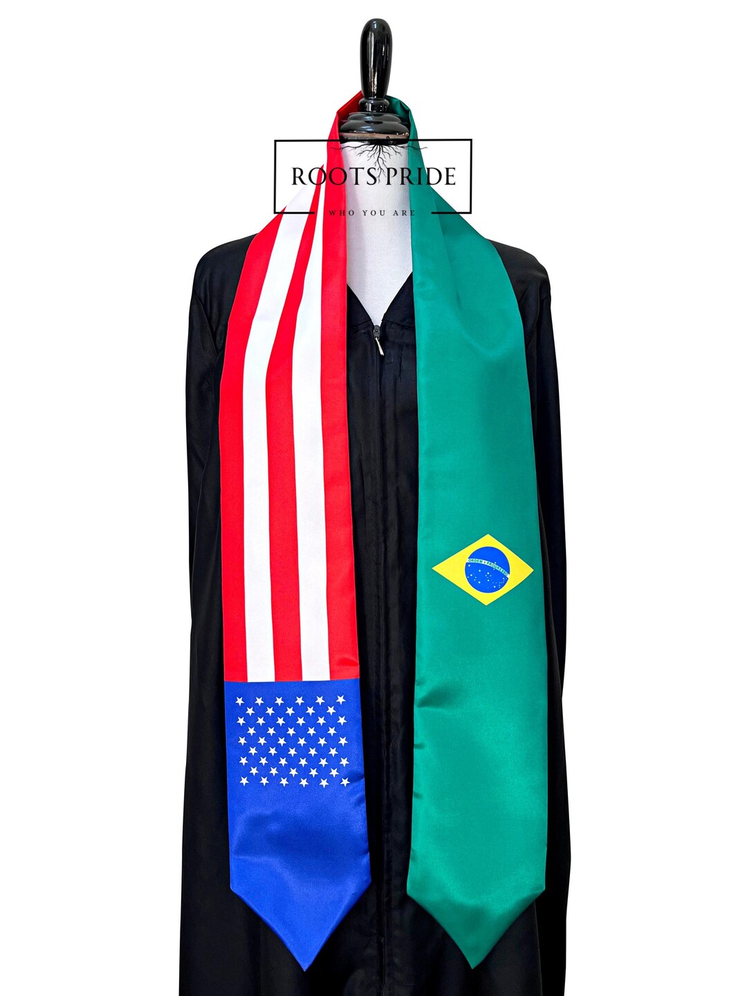 Brazilian American Mix Flags Graduation Stole / United States Brazil ...