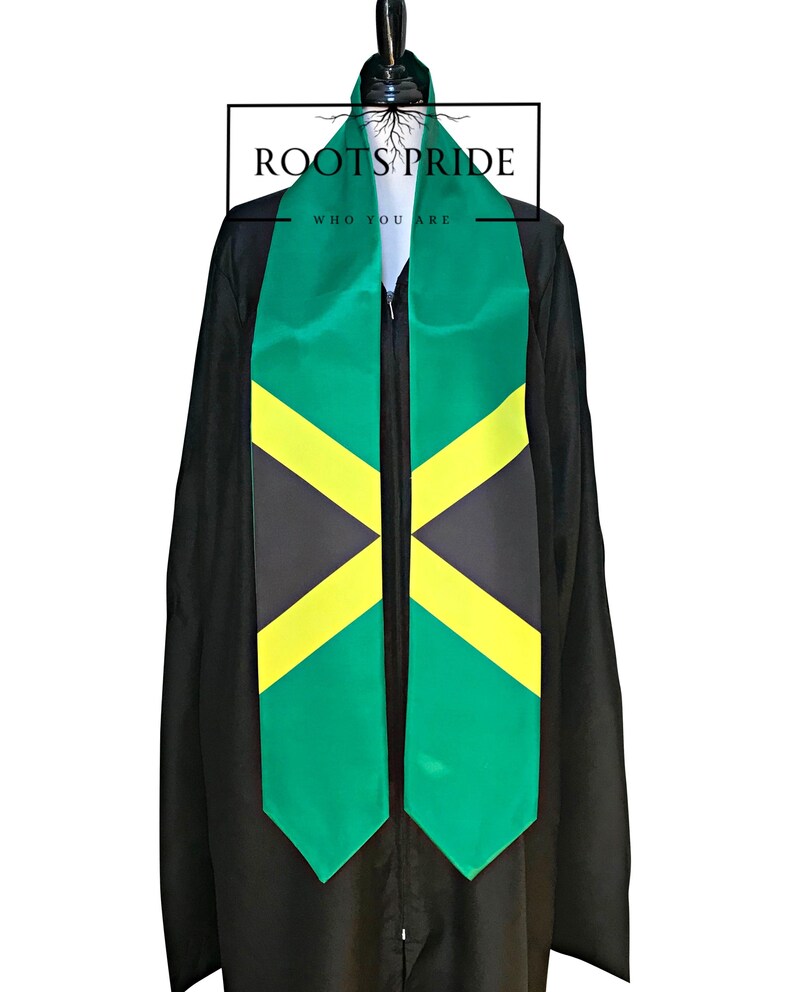 DOUBLE SIDED Jamaica Flag Graduation Stole / Jamaica Flag Sash ...