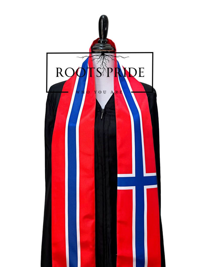 DOUBLE SIDED Norway Flag Graduation Stole / Norway Flag Colors Sash ...