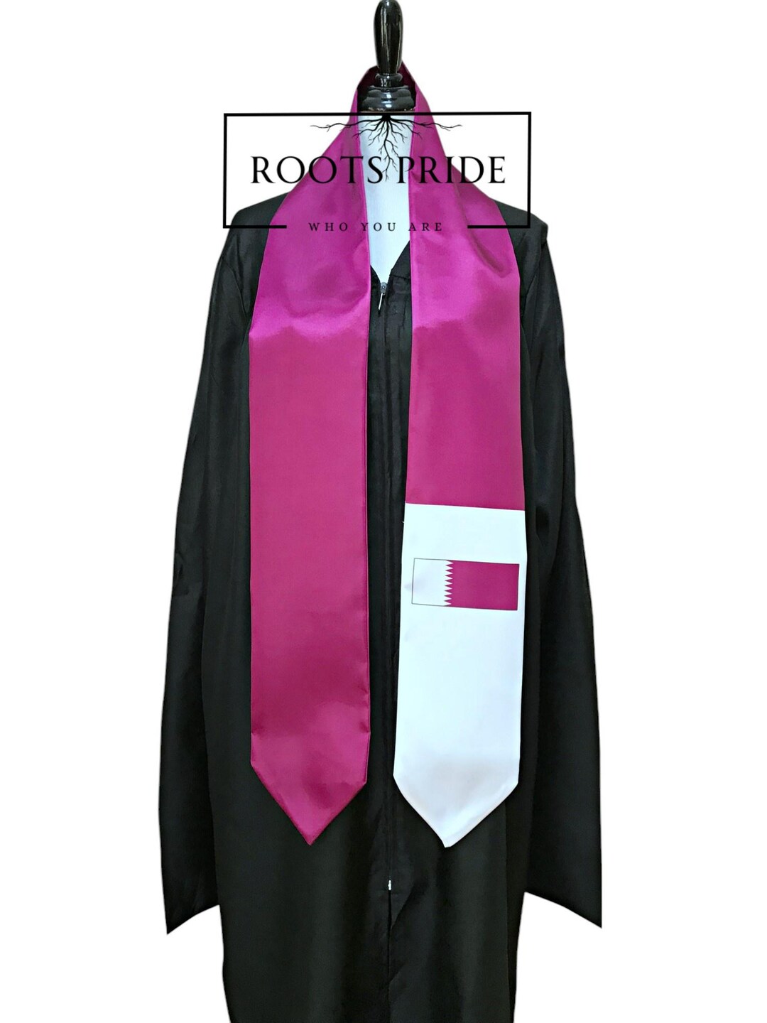 DOUBLE SIDED Qatar Flag Graduation Stole / Qatar Flag Sash / Qatari ...