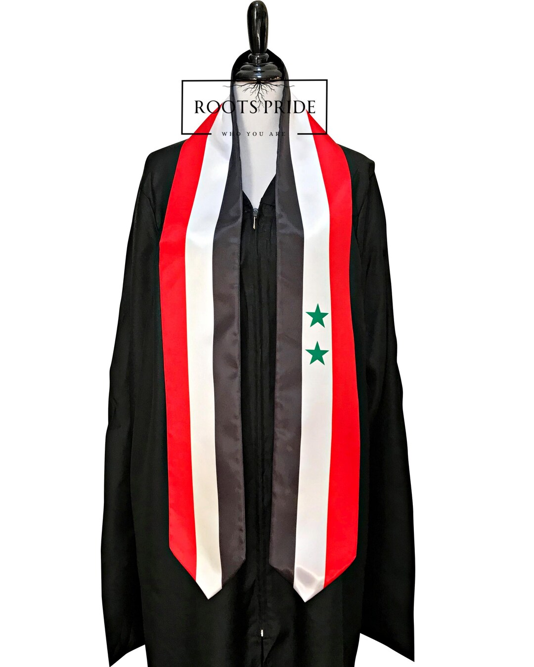 DOUBLE SIDED Syria Flag Graduation Stole / Syria Flag Sash / Syrian ...