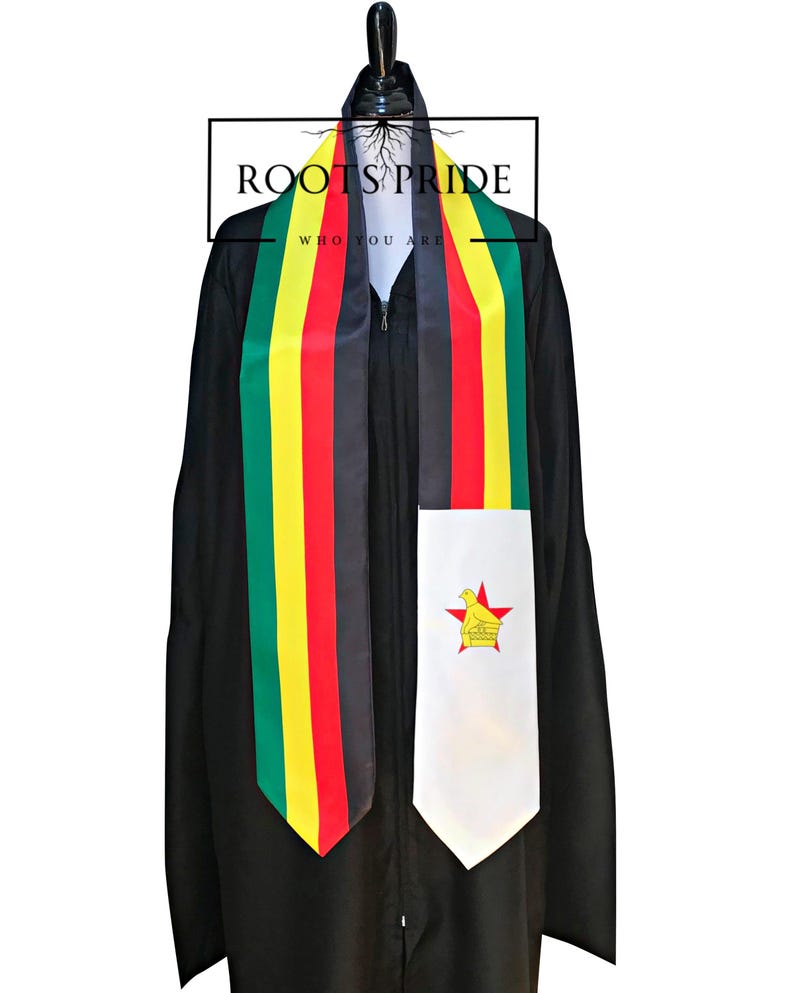 DOUBLE SIDED Zimbabwe Flag Graduation Stole / Zimbabwe Flag Sash ...