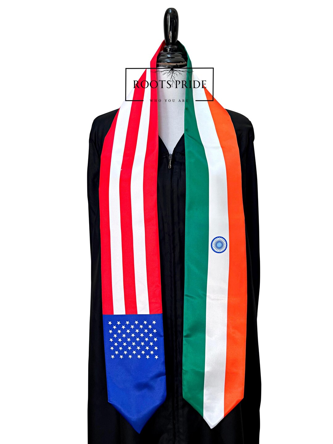 Indian American Mix Flags Graduation Stole / United States India Mixed ...
