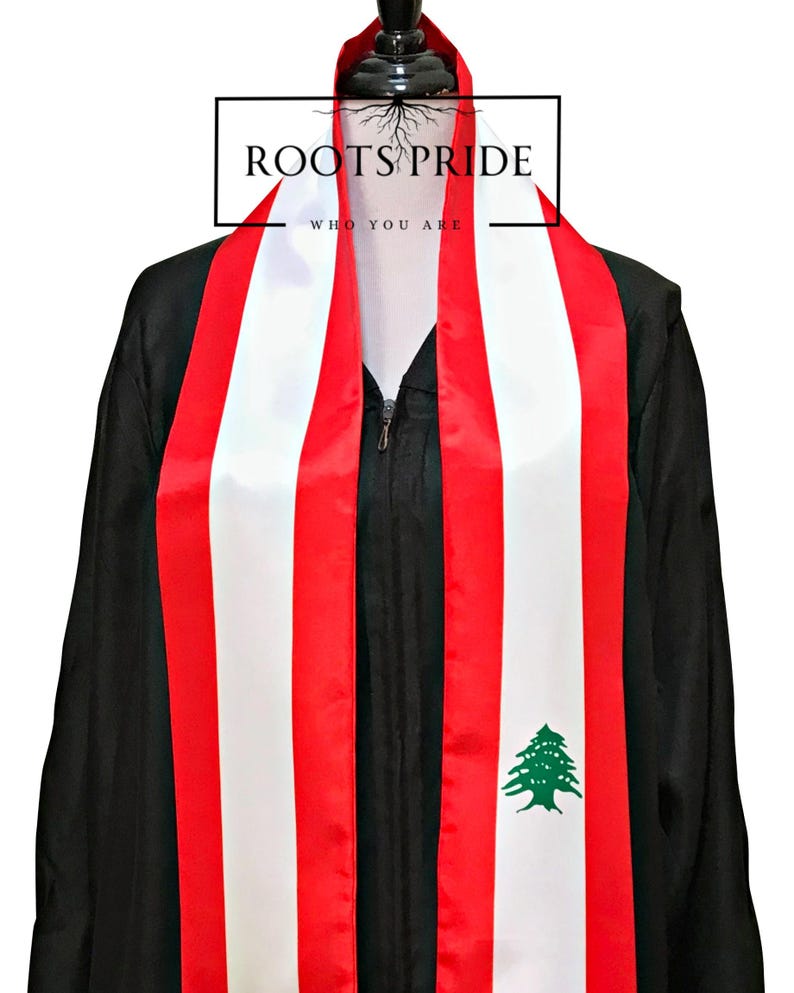 DOUBLE SIDED Lebanon Flag Graduation Stole / Lebanon Flag Sash ...