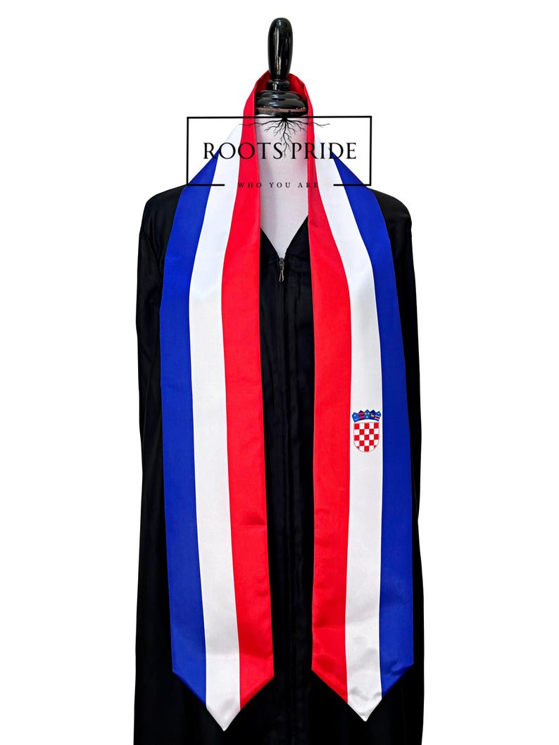 DOUBLE SIDED Croatia Flag Graduation Stole / Croatia Flag Sash / Croats ...