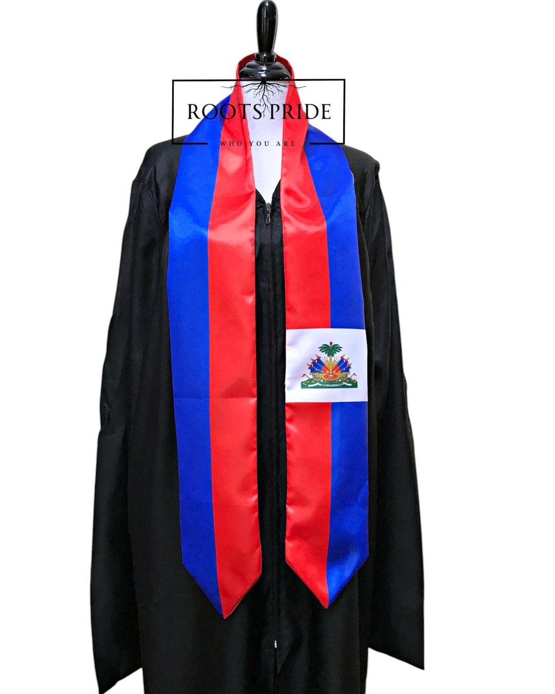 DOUBLE SIDED Haiti Flag Graduation Stole / Haiti Flag Sash / Haitian ...
