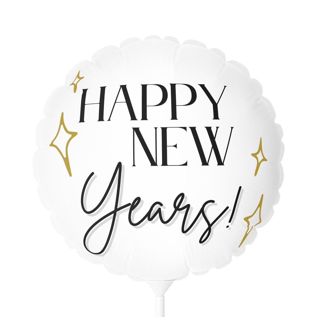 Happy New Years Balloon, NYE Party Decor, Round Holiday Balloon, NYE ...