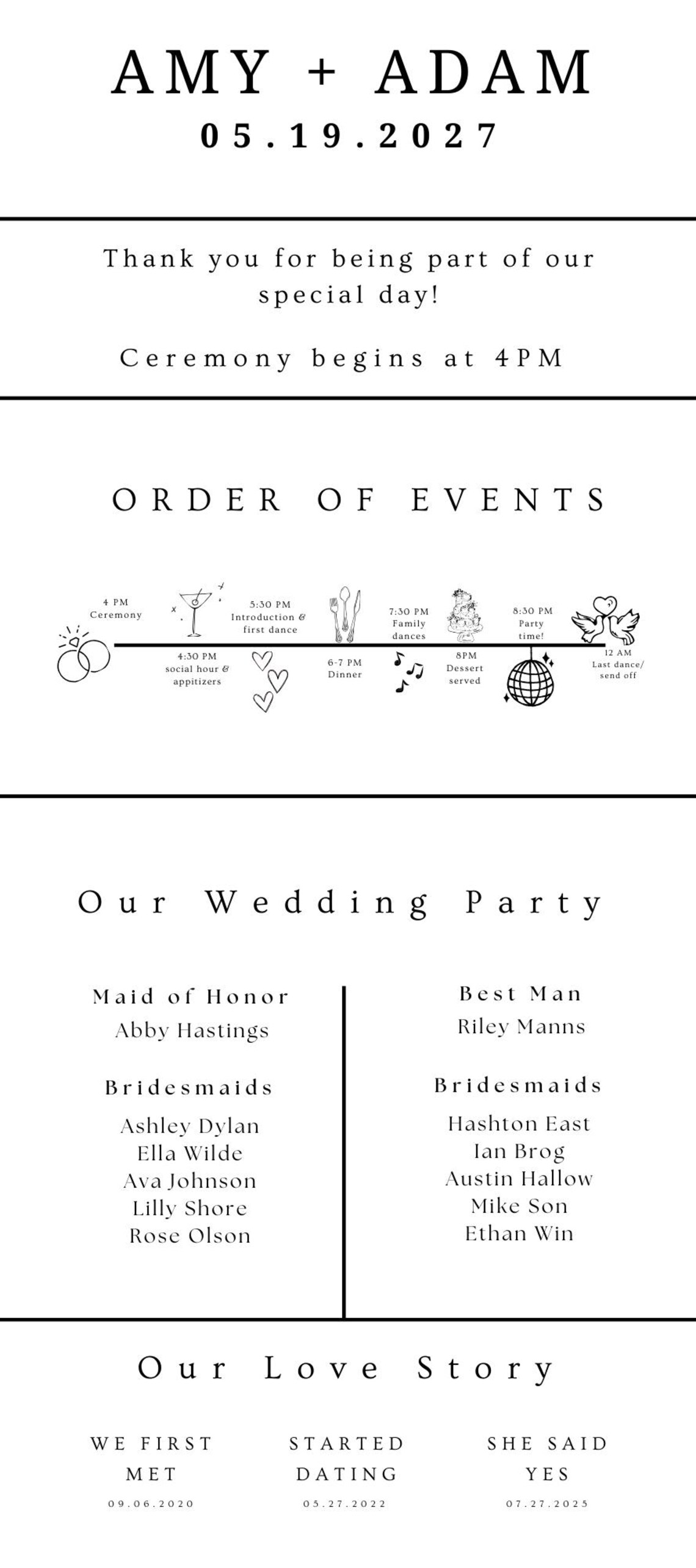 Custom Wedding/event Program Template - Etsy