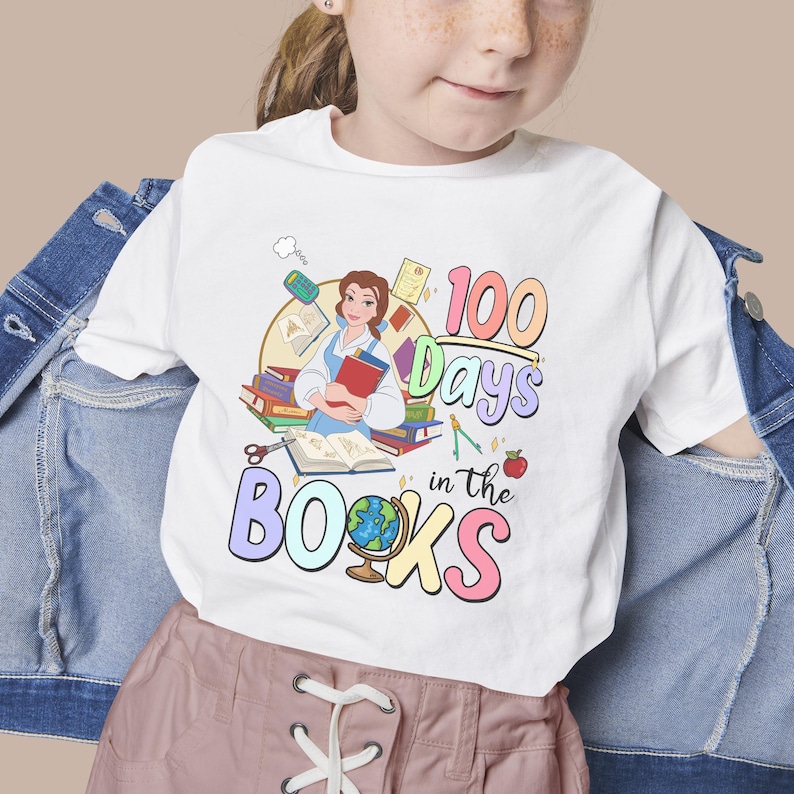 Disney Belle Princess Teacher 100 Days of School Shirt, Princess 100 ...