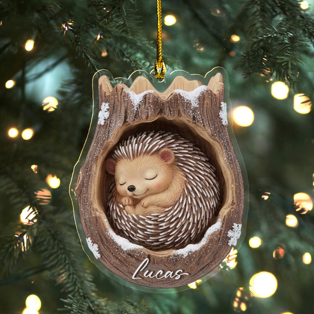 Hedgehog Ornament, Hedgehog Sleeping Rearview Mirror Car Accessories ...