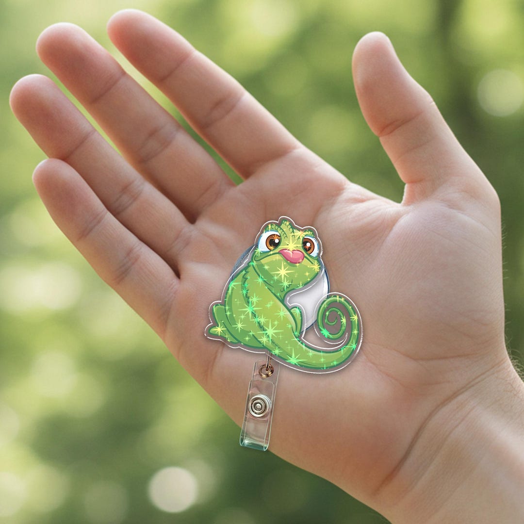 Bruni & Pascal Badge Reel, Cute Disney Lizard ID Holder, Nurse Gift ...