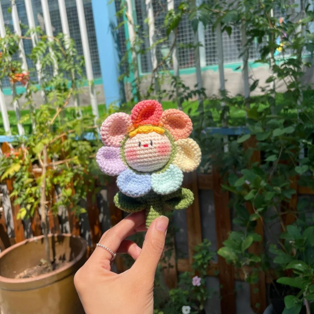 Crochet Seven Color Flower Cake, Crochet Seven Color Flower Cake Craft ...