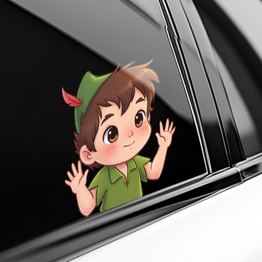 Peter Pan Peeker Peeking Car Window Decals - Bumper Waterproof Vinyl ...