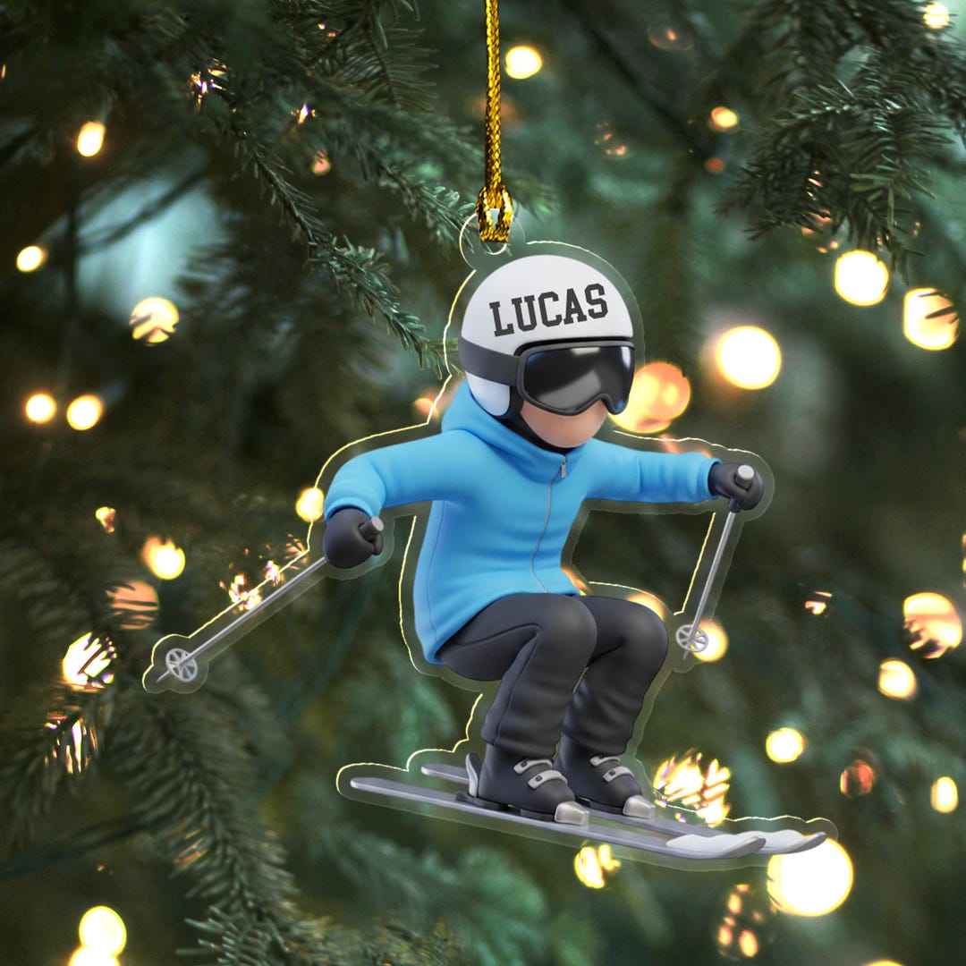 Personalized Skiing Shaped Ornament, Gift for Skiing Lovers, Gift for ...