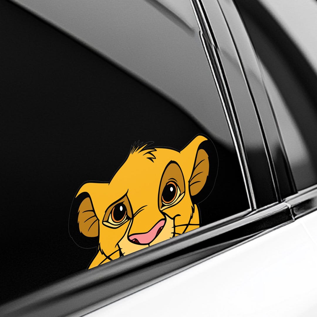 Her Simba His Nala Peekaboo Peeker Peeking Car Window Decals - Bumper ...