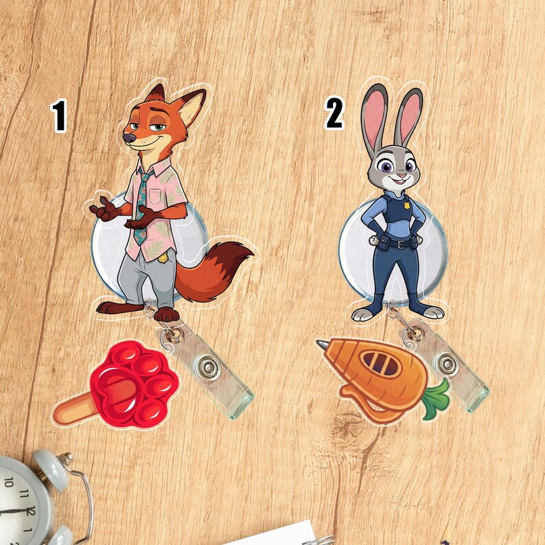 Zootopia 2 Nick and Judy Badge Reel, Retractable ID Holder for Nurse ...