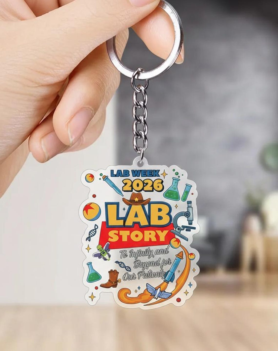 Lab Week 2026 Keychain, Funny Laboratory Gift, Medical Lab Tech Week ...