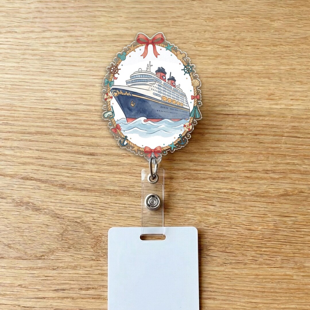 Disney Cruise Badge Reel, Cruise Ship ID Clip, Disney Boat Inspired ...