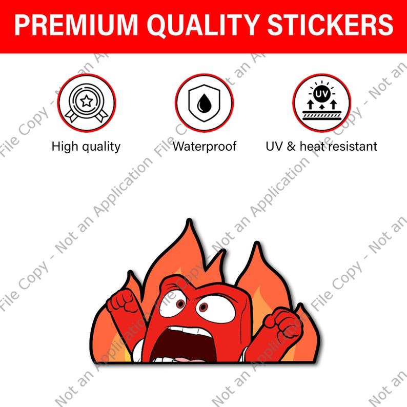 Disney Inside Out Angry Peeker Sticker, Peeker Peeking Car Window ...