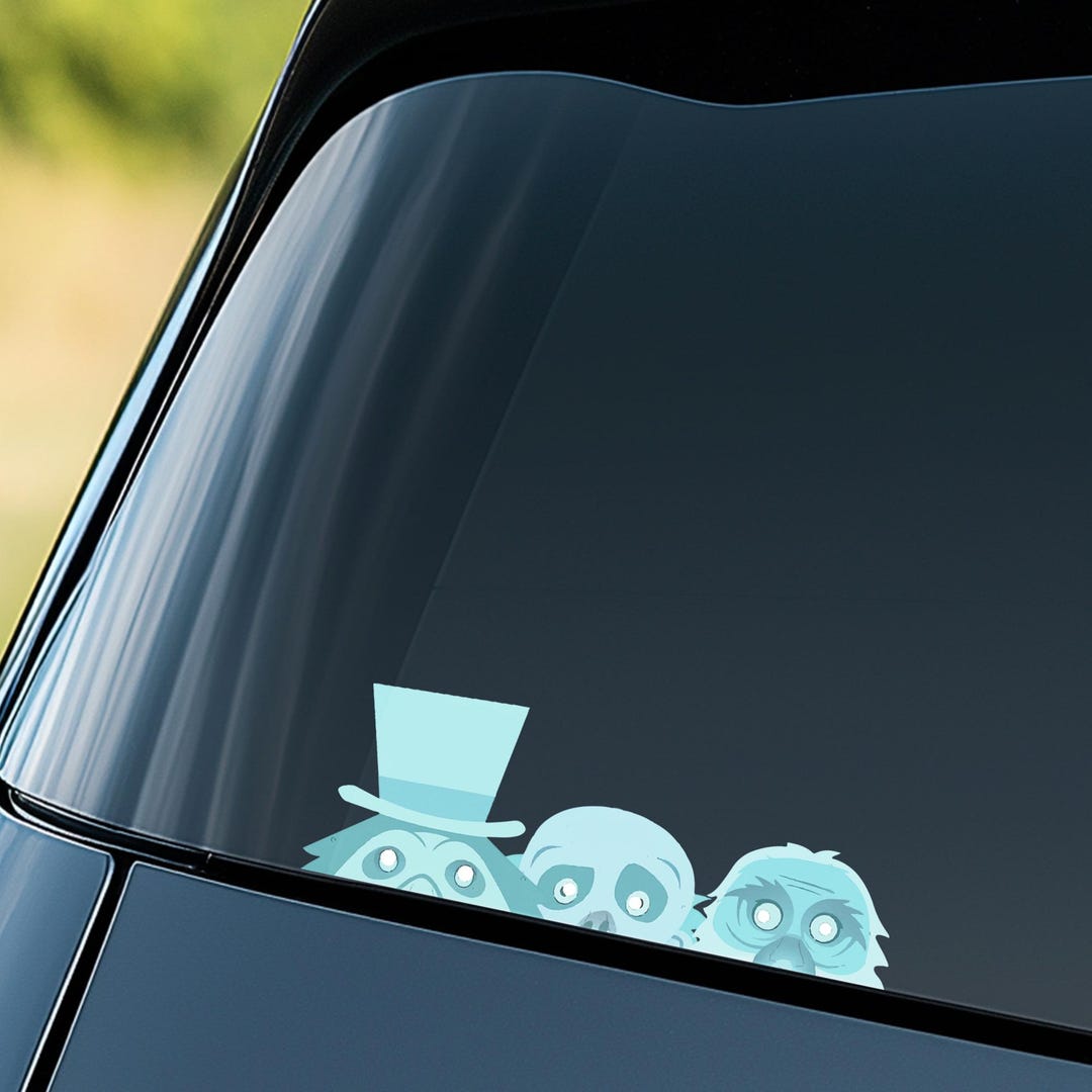 Hitchhiking Ghosts Peeker Sticker Car, Haunted Mansion Peekaboo Window ...
