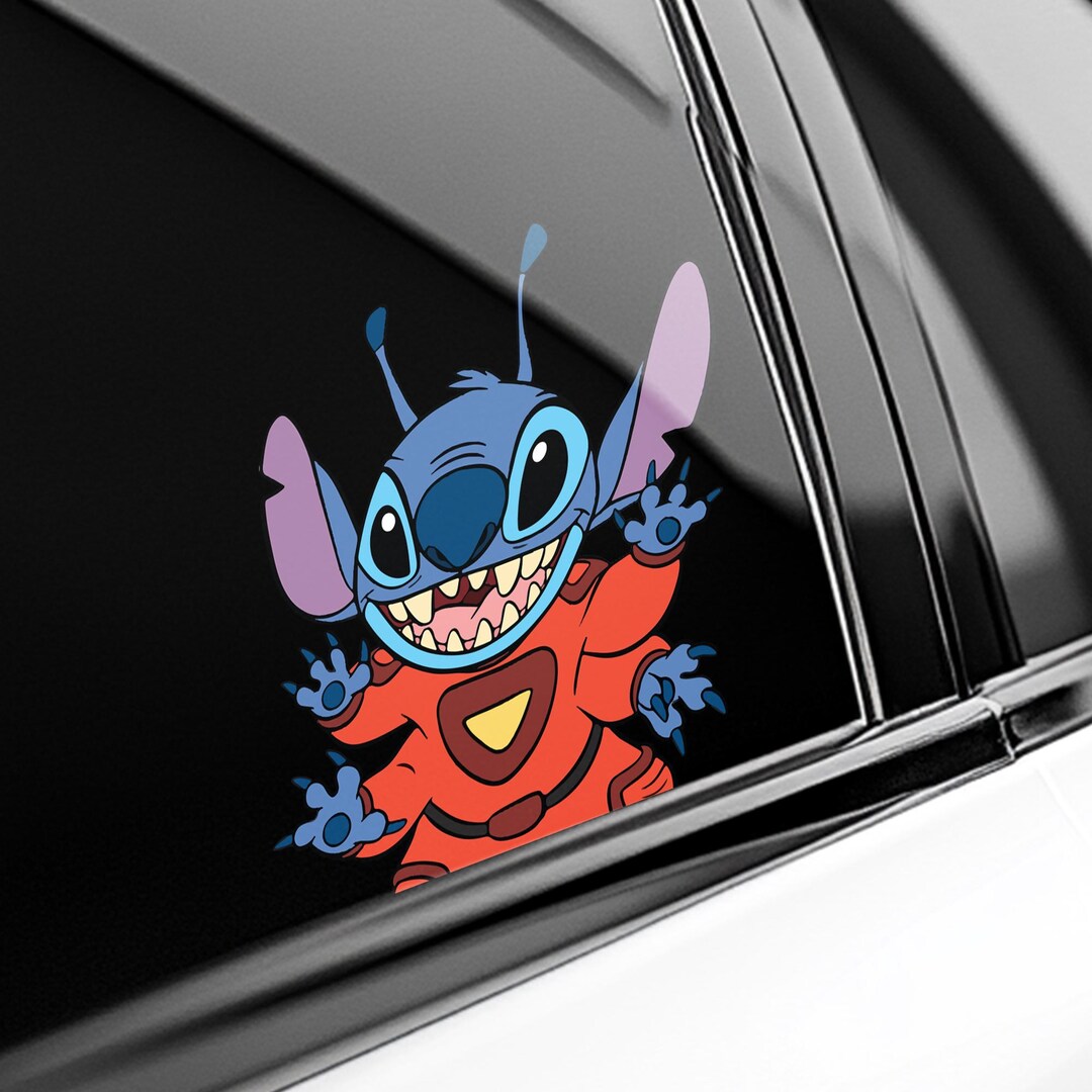 Cute Stitch Peeker Peeking Car Window Decals - Tropical Bumper ...
