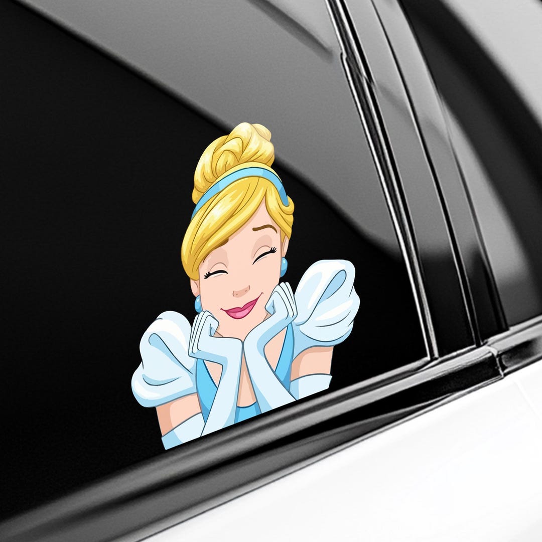 Blissful Princess Peeker Peeking Car Window Decals - Bumper Waterproof ...