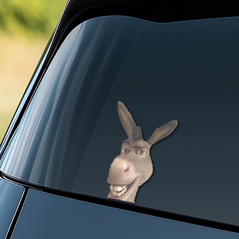 Donkey Shrek Peekapoo Peeker Peeking Car Window Decal - Bumper ...