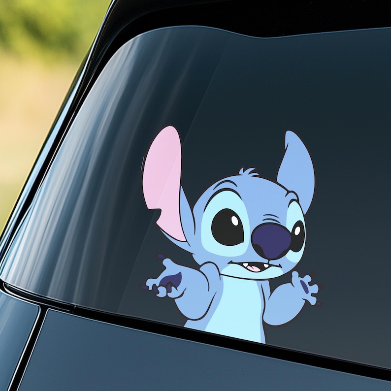 Funny Stitch Peeker Peeking Car Window Decals - Bumper Waterproof Vinyl ...