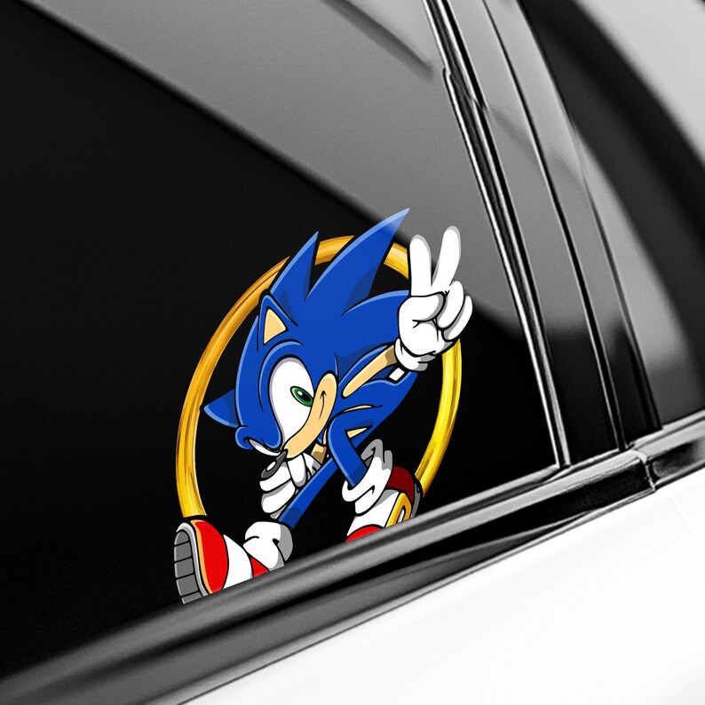 Fast Speed Sonic Peekaboo Peeker Peeking Car Window Decals - Bumper ...