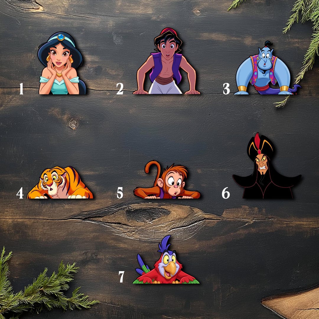 Jasmine Genie Aladdin Peeker Peeking Car Window Decals - Bumper ...