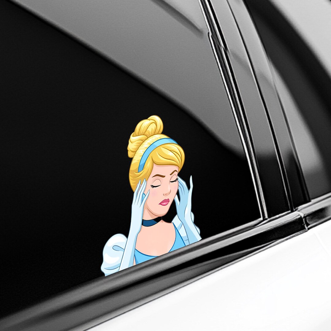 Sassy Cinderella Peeker Sticker, Car Window Decals - Bumper Vinyl ...