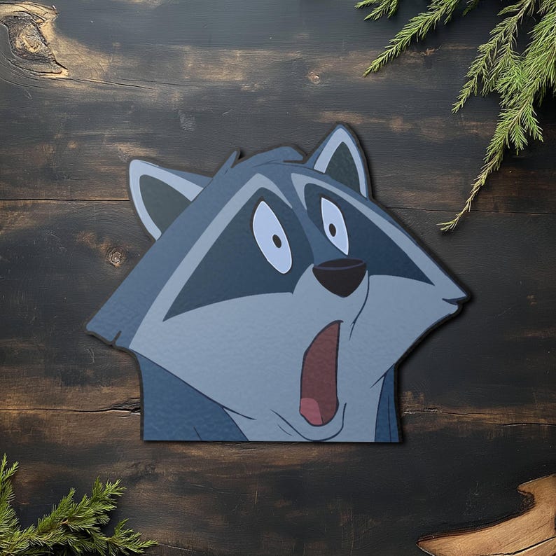 Shocked Raccoon Peeker Peeking Car Window Decal - Bumper Waterproof ...