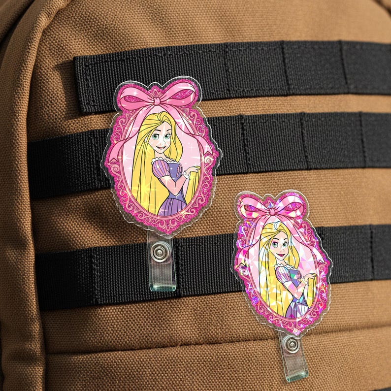 Disney Tangled Rapunzel Floral Badge Reel, Disney Princess Rapunzel ...