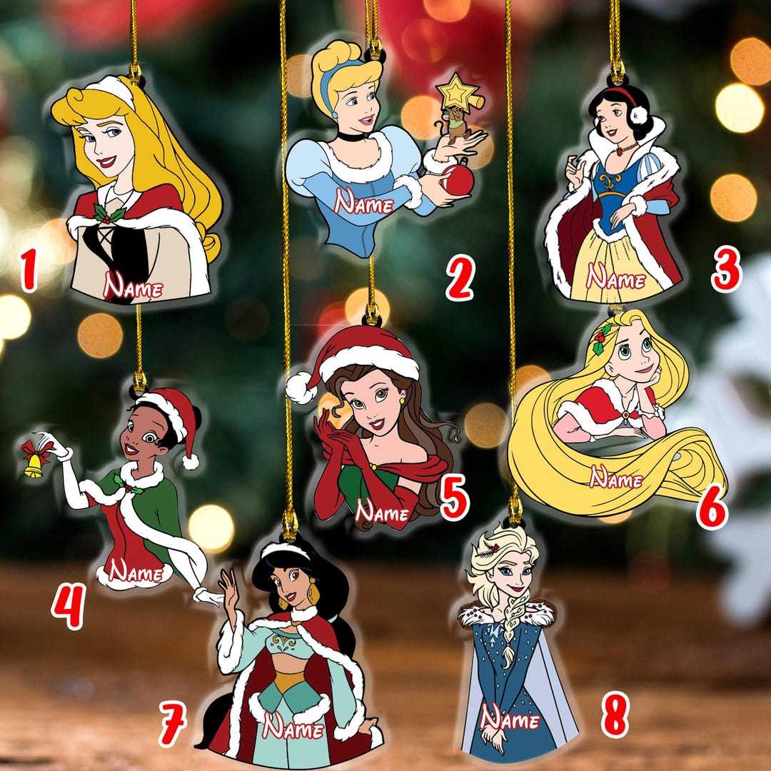 Disney Princesses Christmas Ornament/disney Princess Christmas Ornament ...