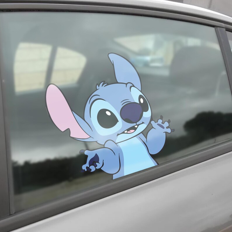 Funny Stitch Peeker Peeking Car Window Decals - Bumper Waterproof Vinyl ...