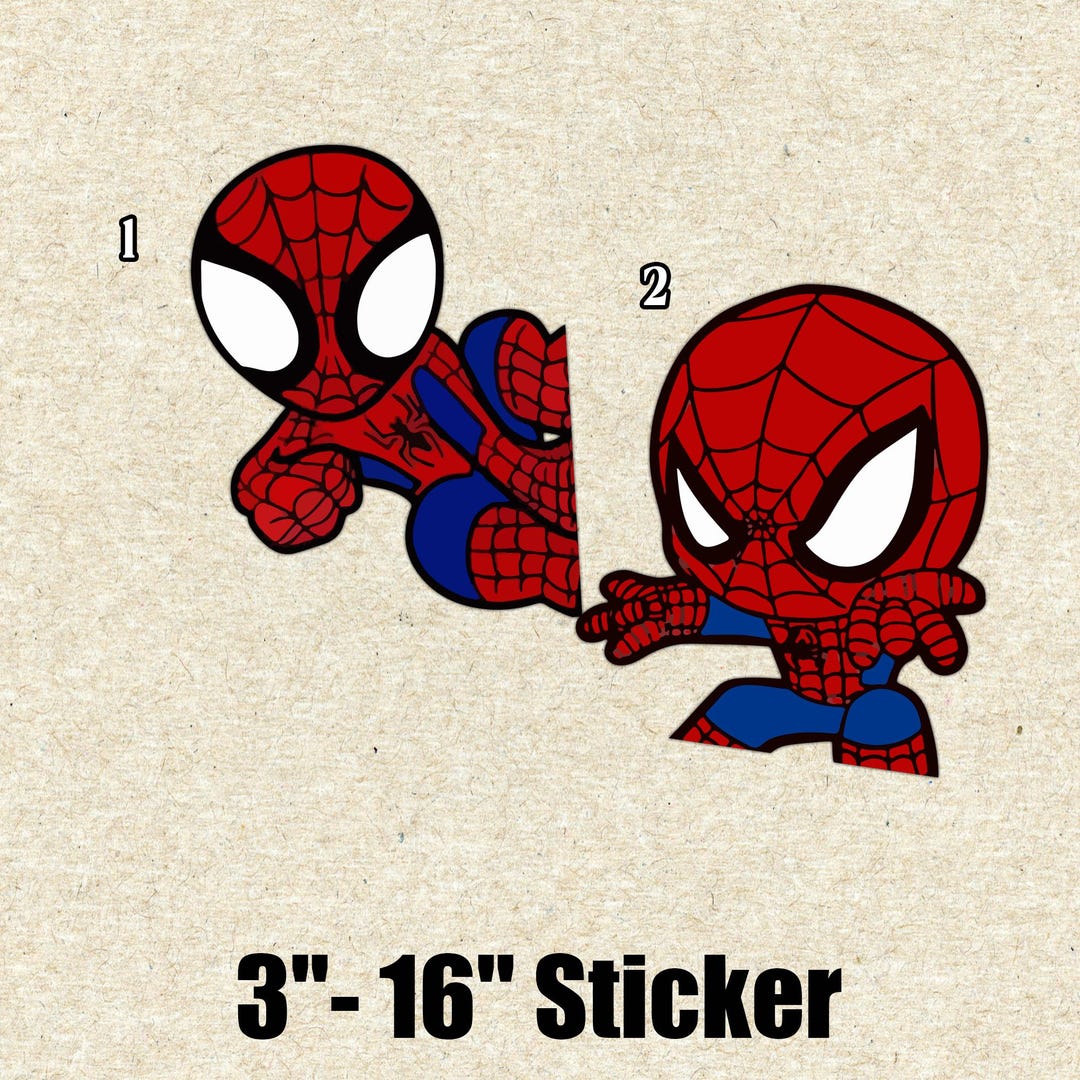 Cute Spider‑man Peeker Sticker – Waterproof Vinyl Marvel Peeking Decal ...