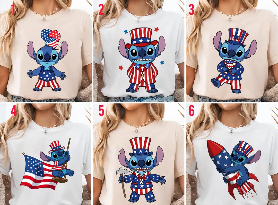 Disney Stitch Memorial Day Shirt, Disneyland Independence Day, 4th of ...
