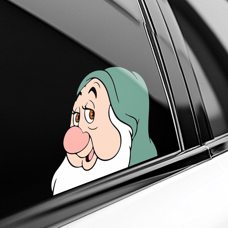 Sleepy Dwarfs Peeker Peeking Car Window Decal - Bumper Waterproof ...