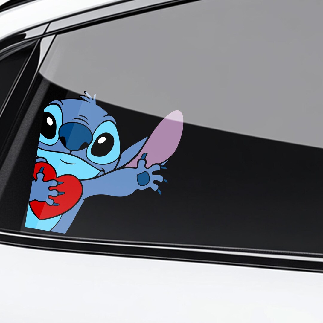 Cute Hawaiian Stitch Peeker Peeking Car Window Decals - Tropical Bumper ...