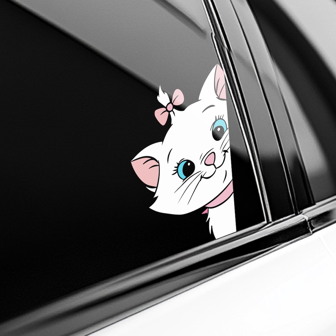 Marie Cat Peekaboo Peeker Peeking Car Window Decals - Bumper Vinyl ...