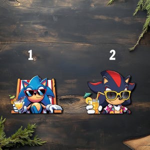 Sonic Shadow Summer Vibes Peeker Peeking Car Window Decals - Bumper ...