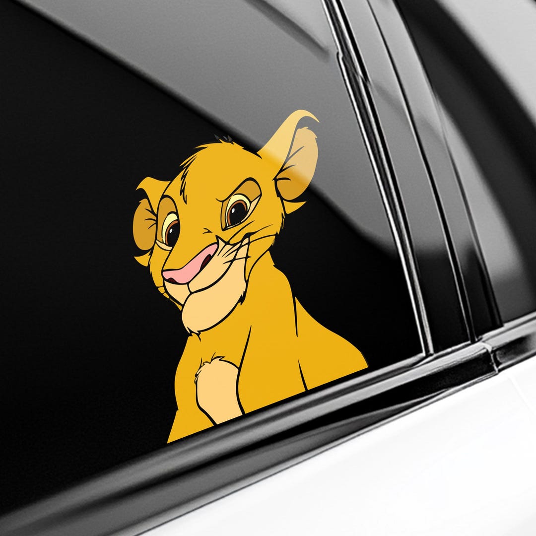 Young Simba Peekaboo Peeker Peeking Car Window Decals - Bumper Vinyl ...