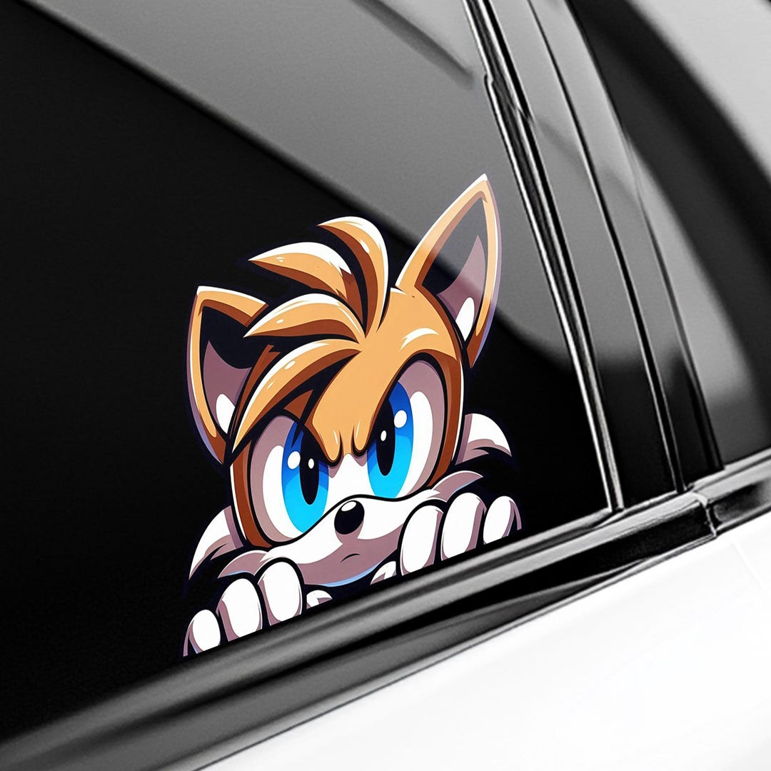 Tails Peekaboo Peeker Peeking Car Window Decals - Bumper Waterproof ...