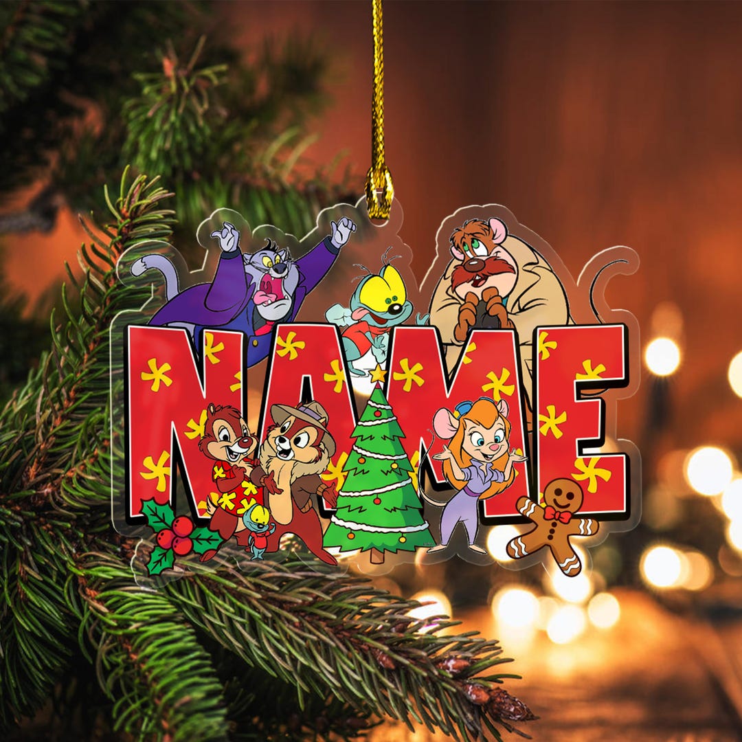 Chip N Dale Christmas Hologram Ornament, Disney Chip Dale Keepsake ...