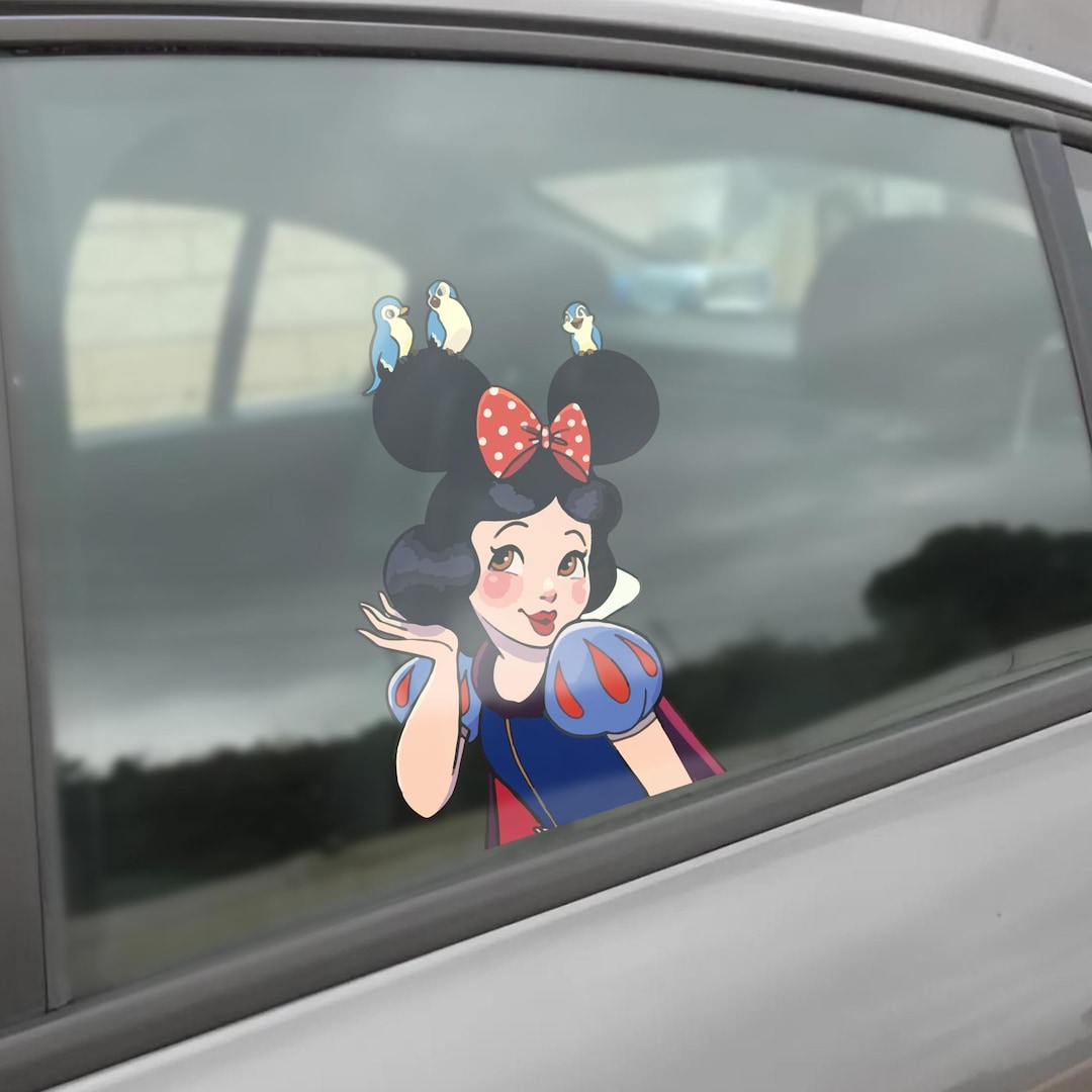 Snow White Peekaboo Peeker Peeking Car Window Decals - Bumper Stickers ...