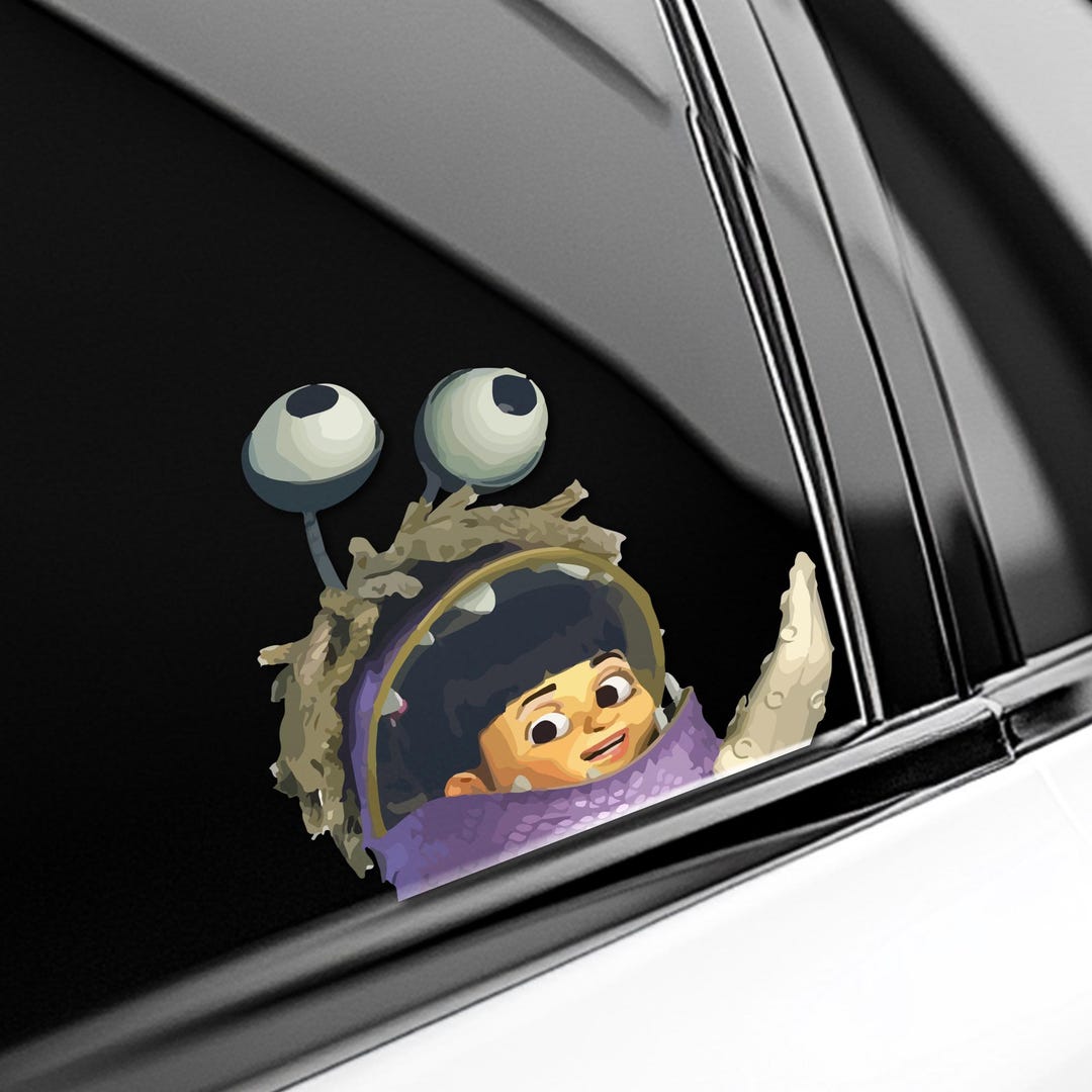 Cute Boo Monster Disguise Peeker Car Window Decal, Bumper Waterproof ...