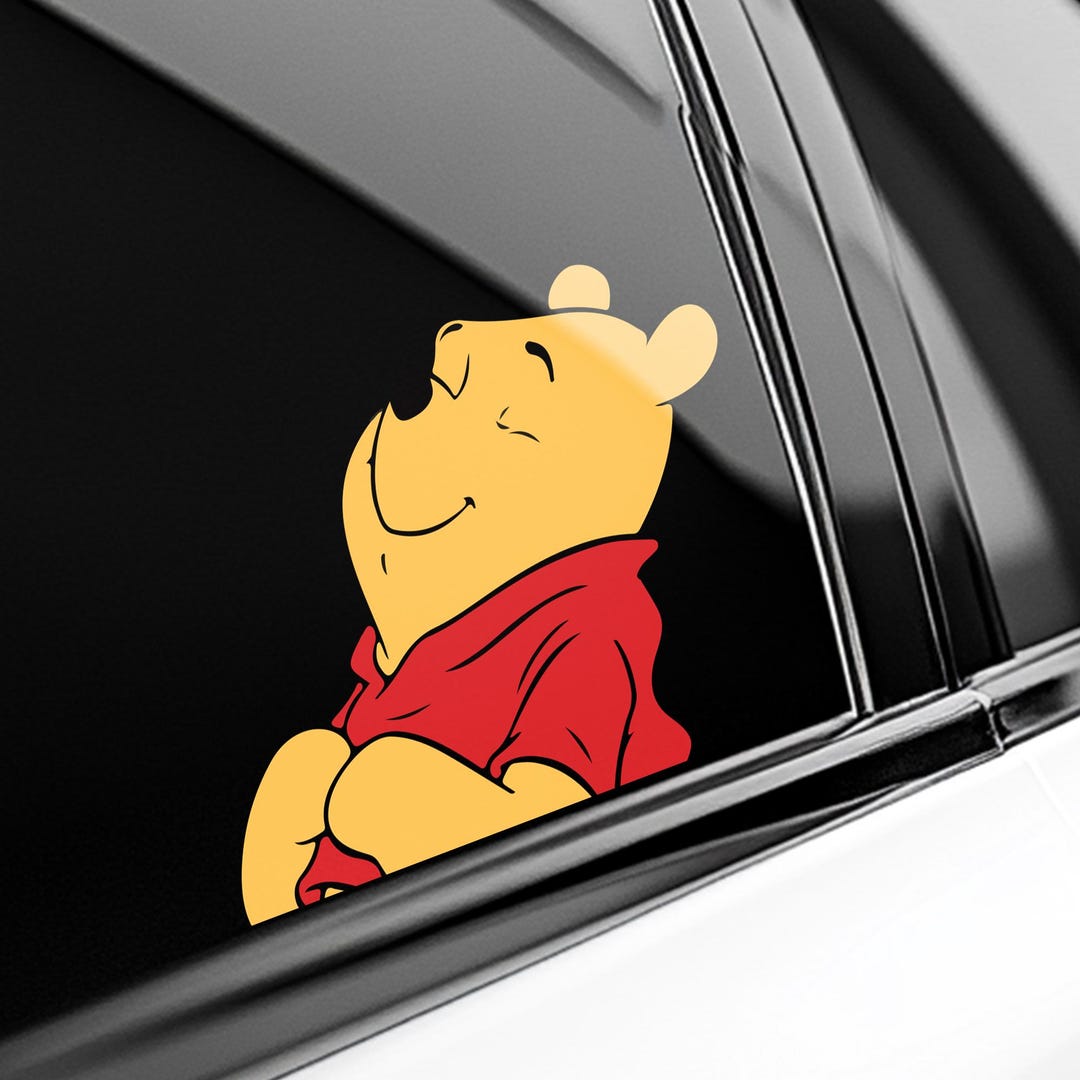 Relaxed Winnie the Pooh Left Peeker Car Window Decal - Bumper ...